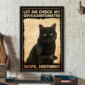Vintage Canvas Poster Let Me Check My Giveashitometer Nope - Etsy