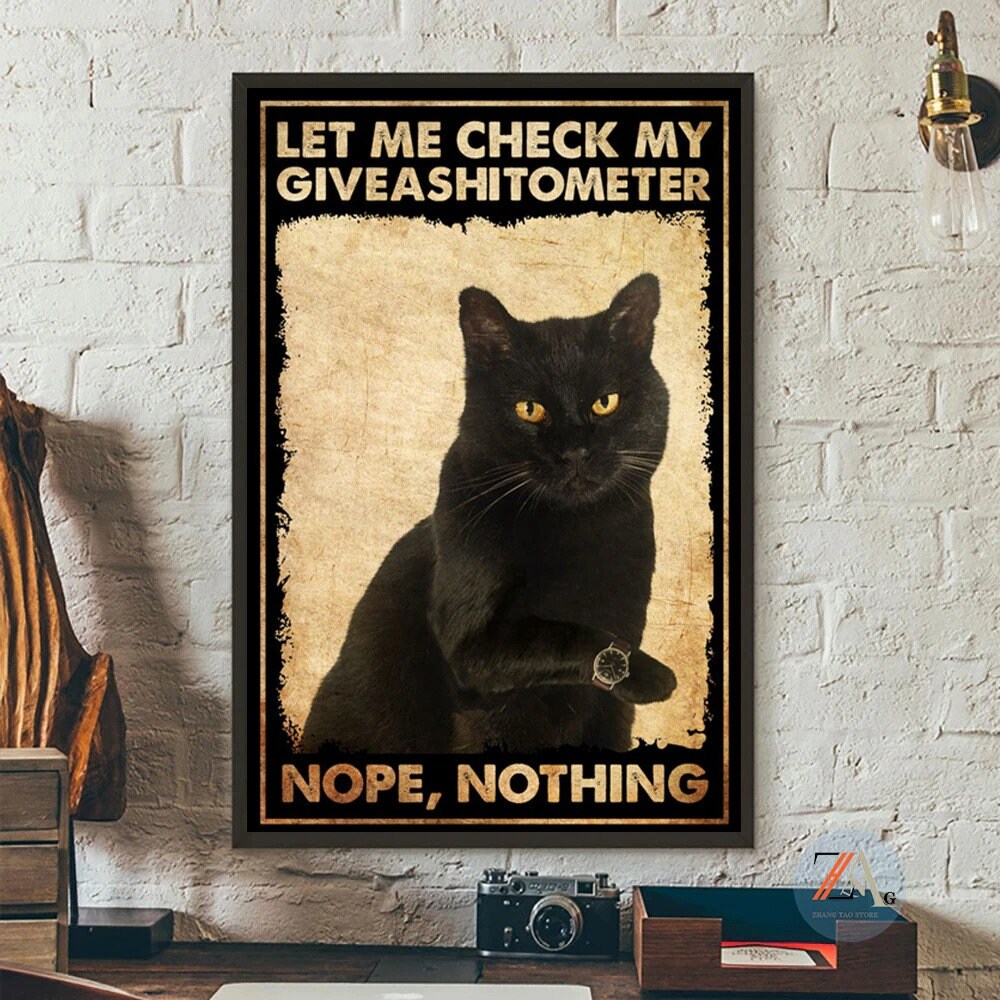 Vintage Canvas Poster Let Me Check My Giveashitometer Nope - Etsy