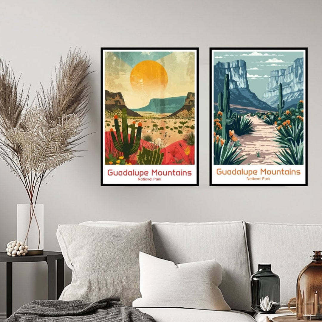 Guadalupe Mountains National Park Poster Travel Print USA Texas Park ...