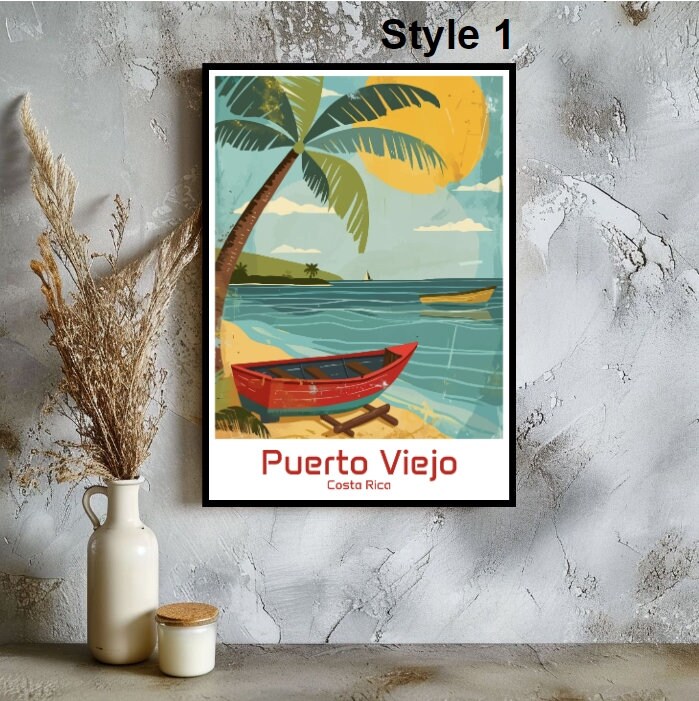 Puerto Viejo Costa Rica Poster Travel Print Wall Costa Rica Puerto ...