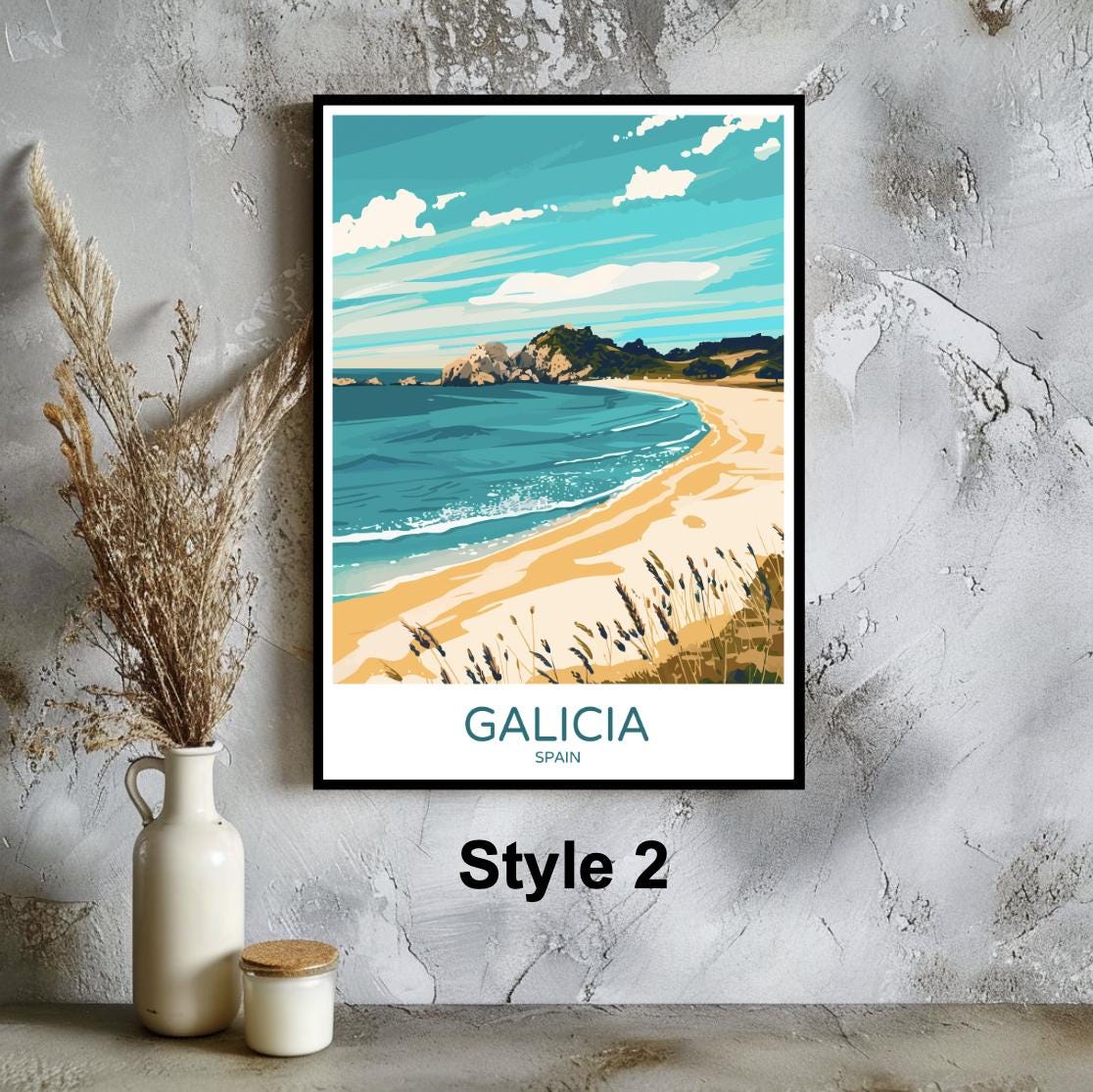 Galicia Spain Poster Travel Print Galicia Iberian Santiago De ...