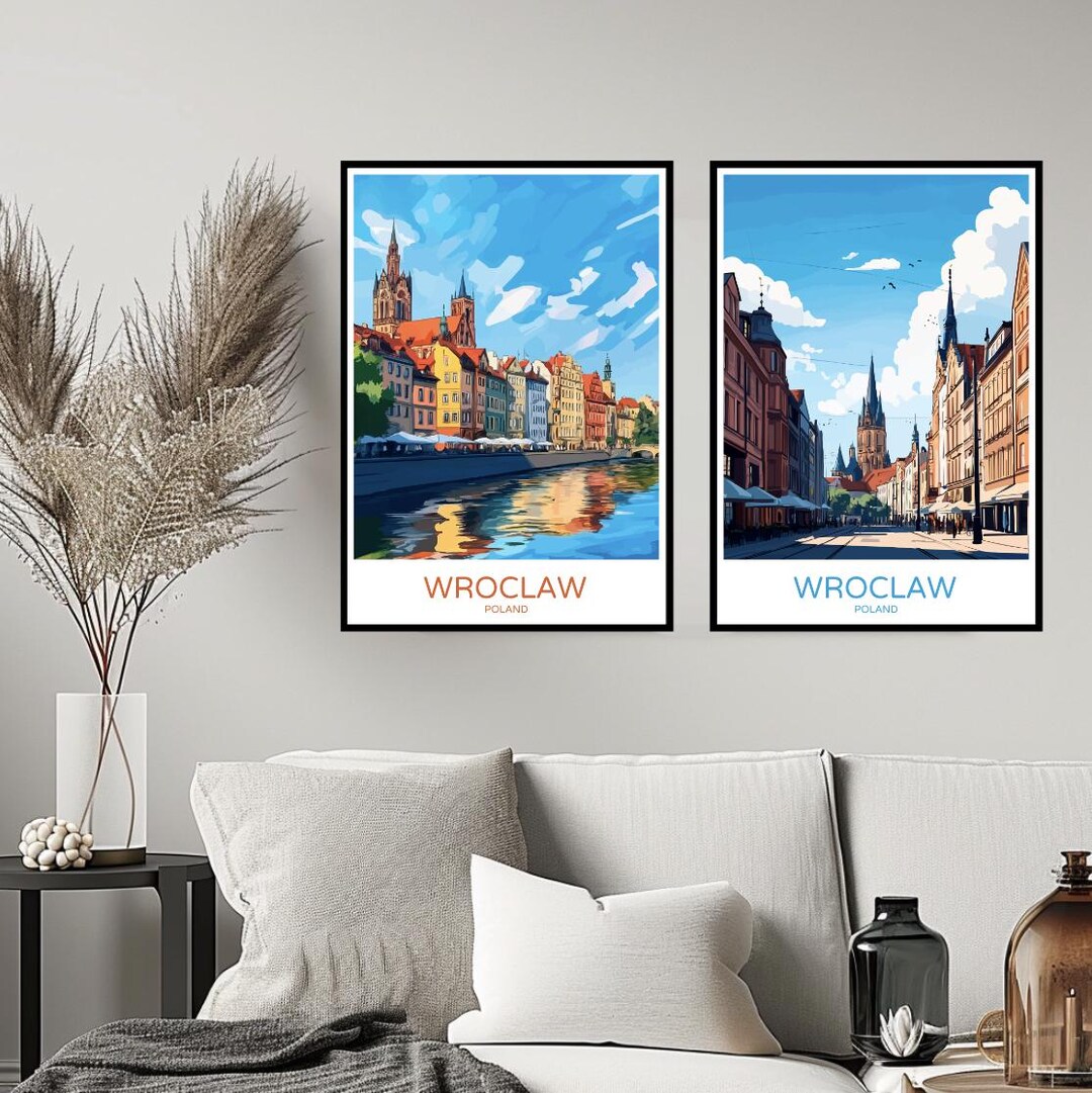 Wroclaw Poland Poster Travel Print Wrocław Silesia Oder River Royal ...
