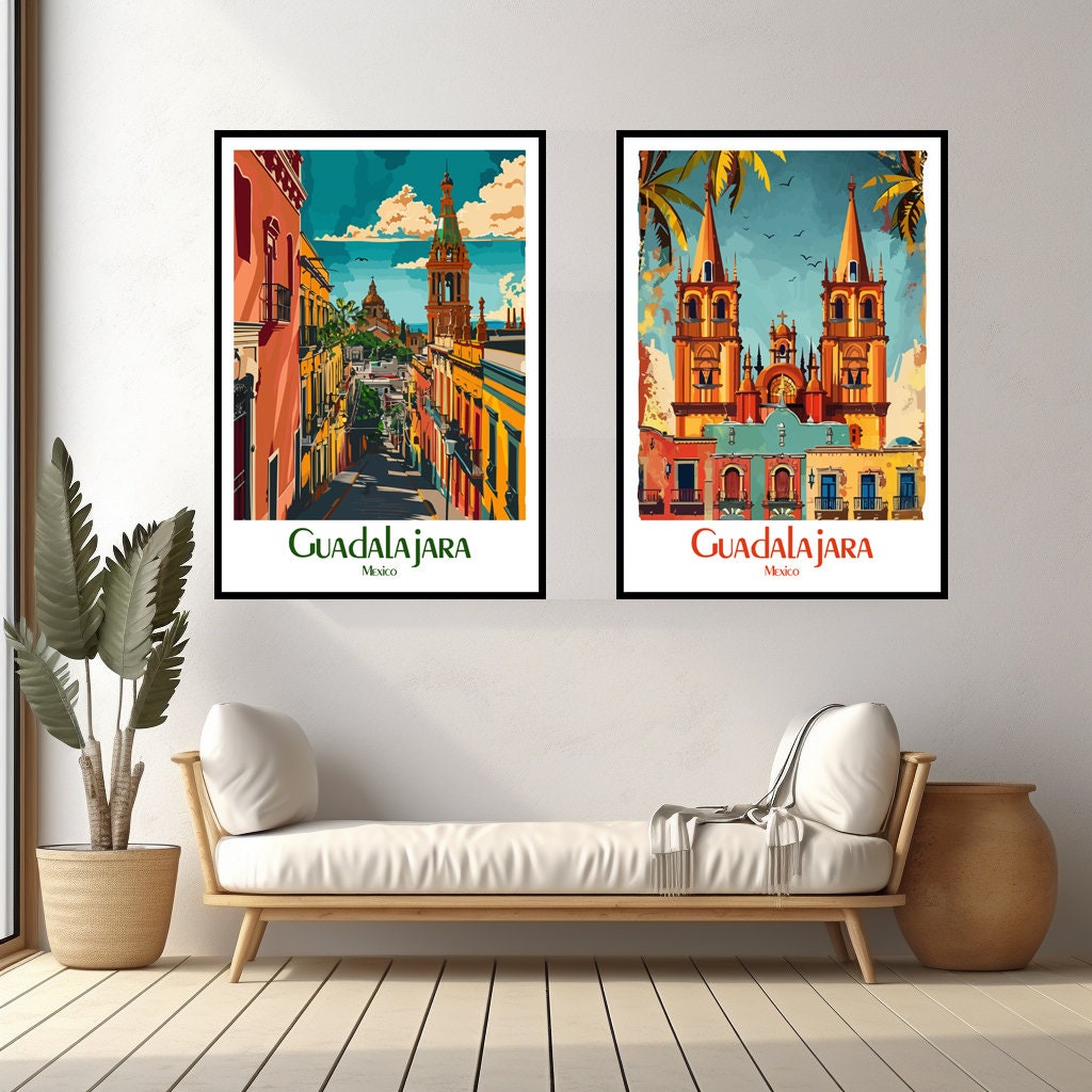 Guadalajara Mexico Travel Poster Print Wall Mexico Guadalajara Poster ...