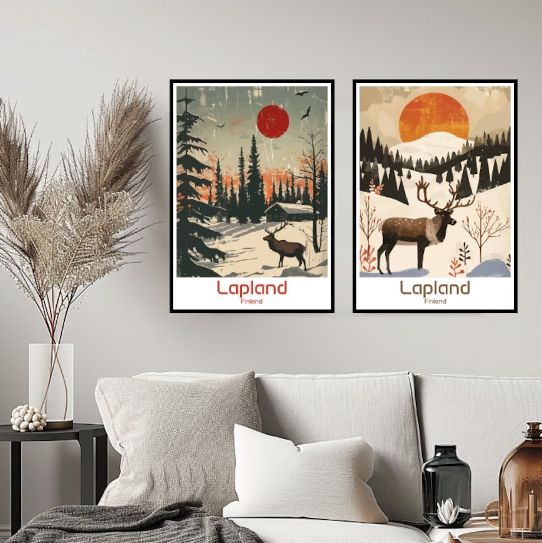 Lapland Finland Poster Travel Print Wall Finland Lapland Poster Wall ...
