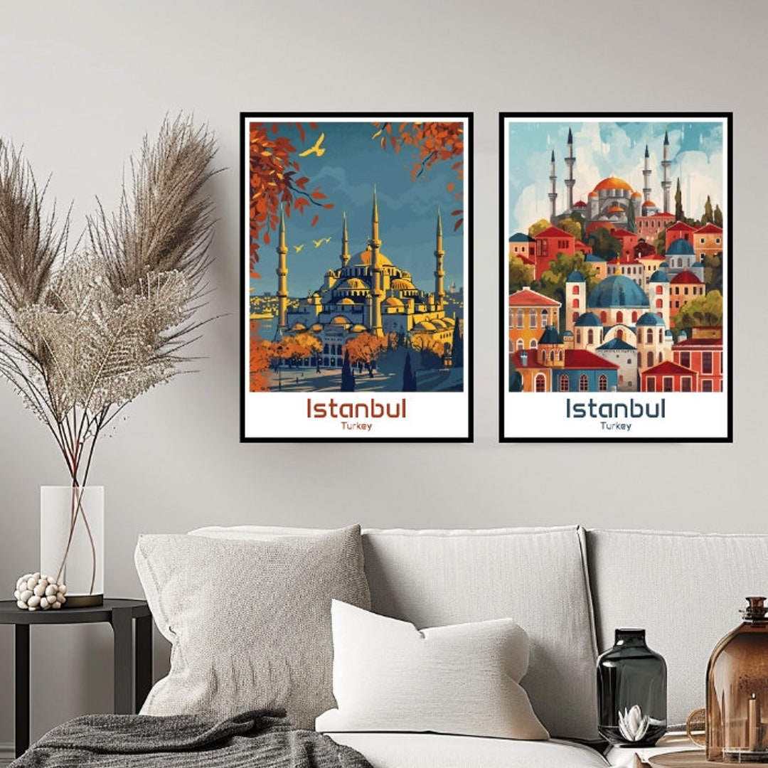 Istanbul Turkey Poster Travel Print Wall Turkey Istanbul Poster Wall ...