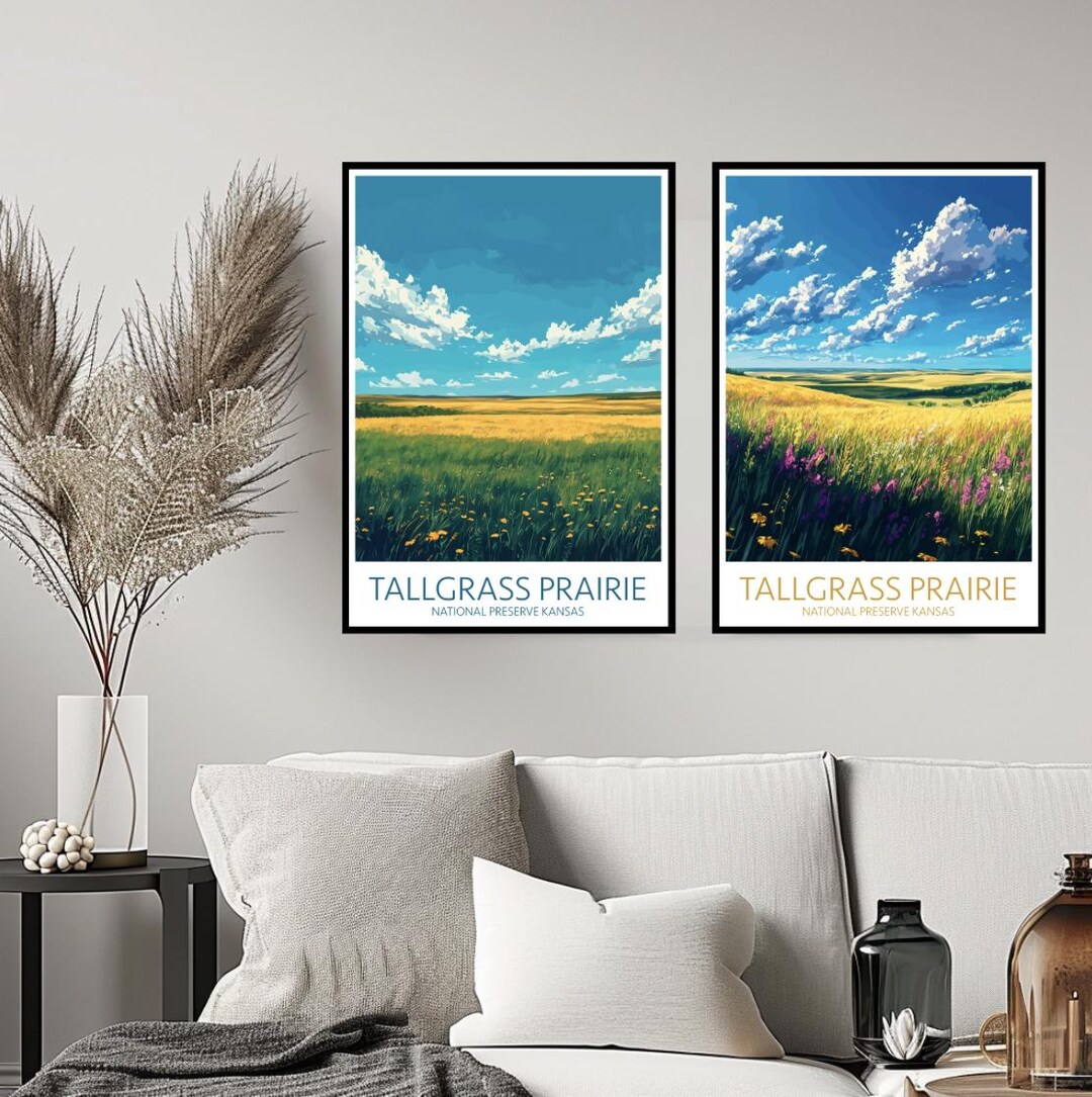 Tallgrass Prairie National Preserve Kansas United States Poster Travel ...