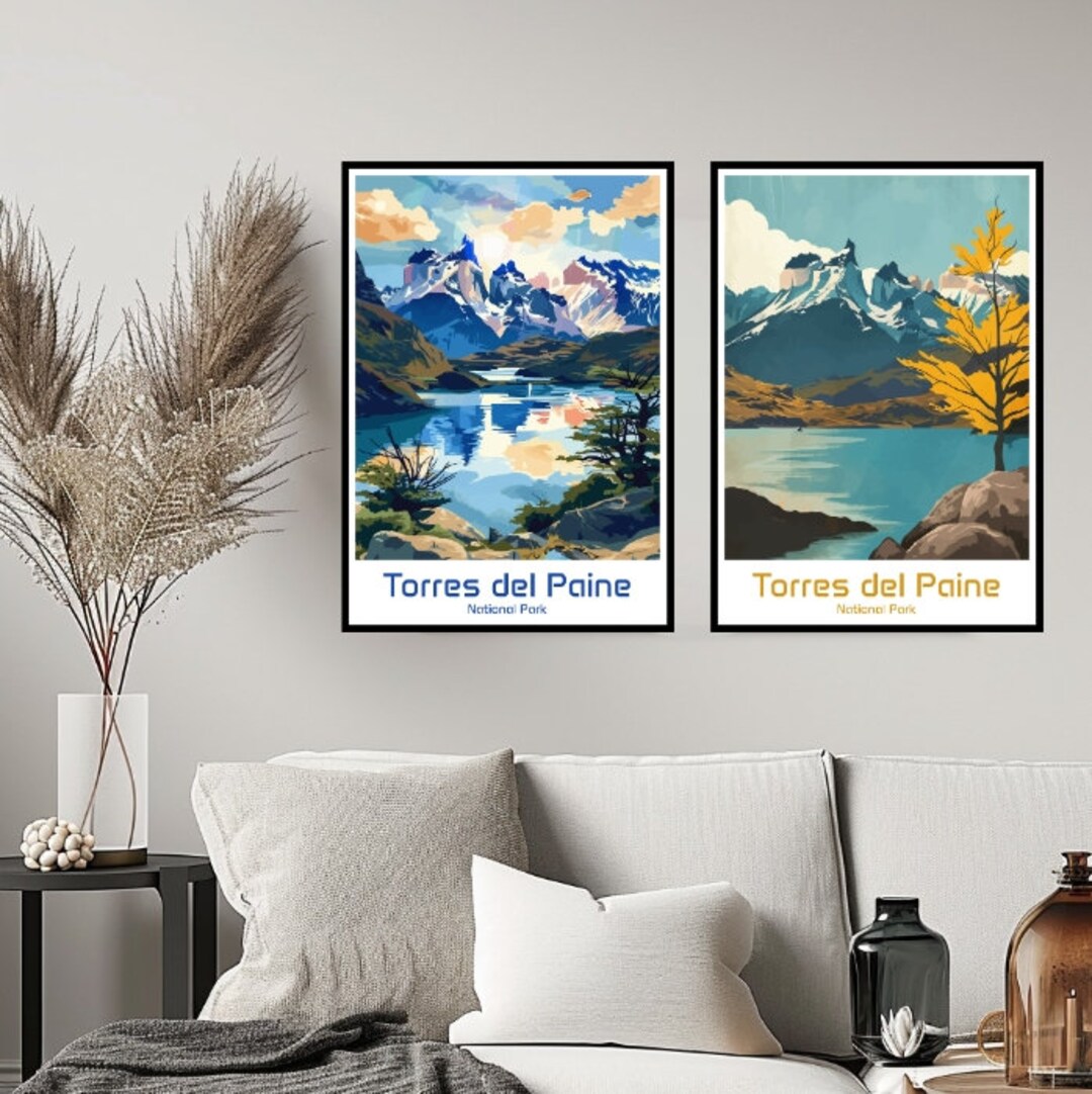 Torres Del Paine National Park Poster Travel Print Chile Torres Paine ...