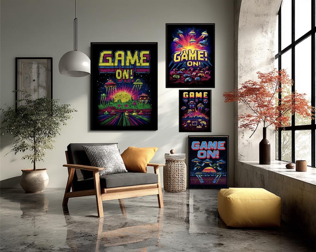 Space Invaders Pop Art Poster, Retro Alien Game, Comic Explosion, Pixel ...