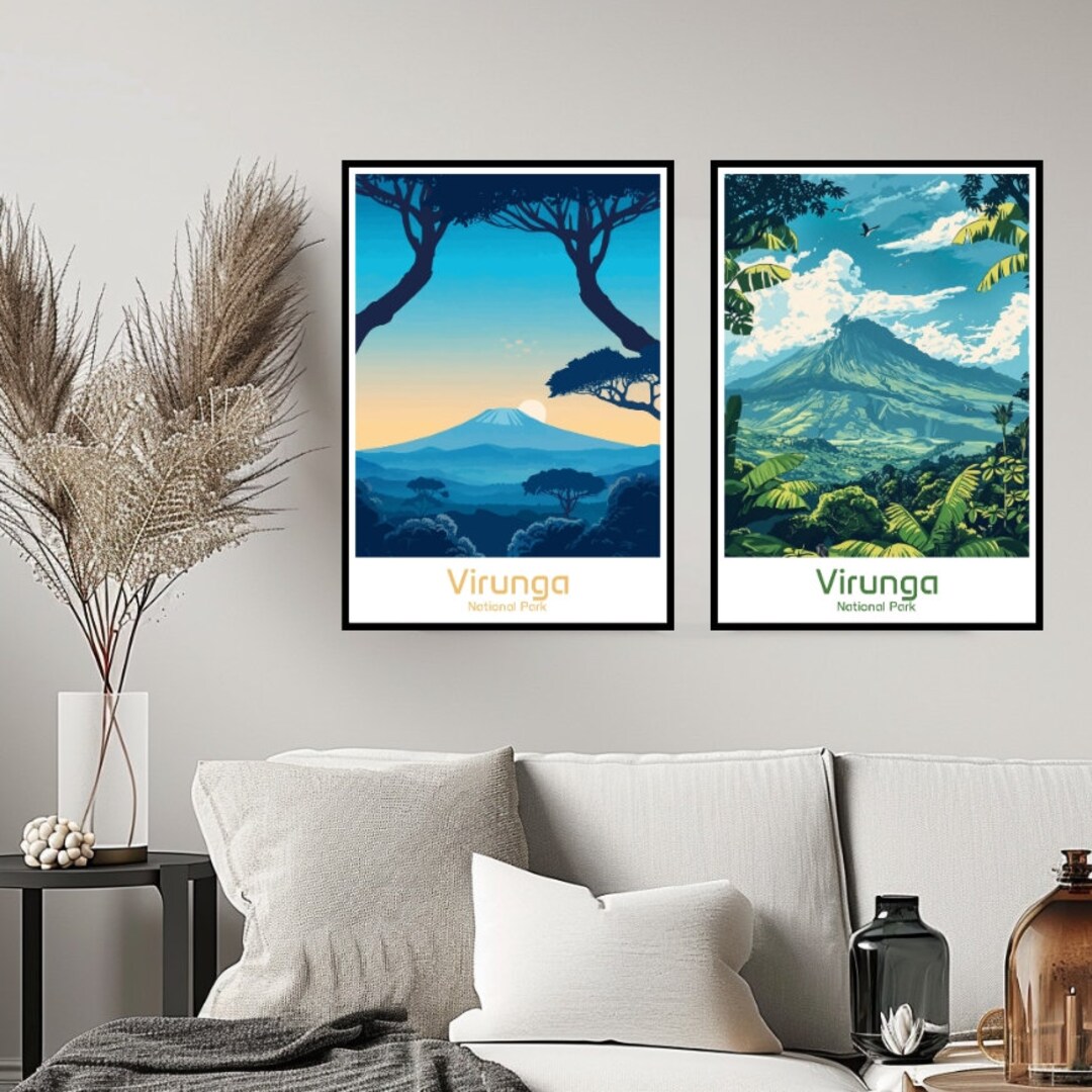 Virunga National Park Congo Poster Travel Print Congo Virunga Park Wall ...