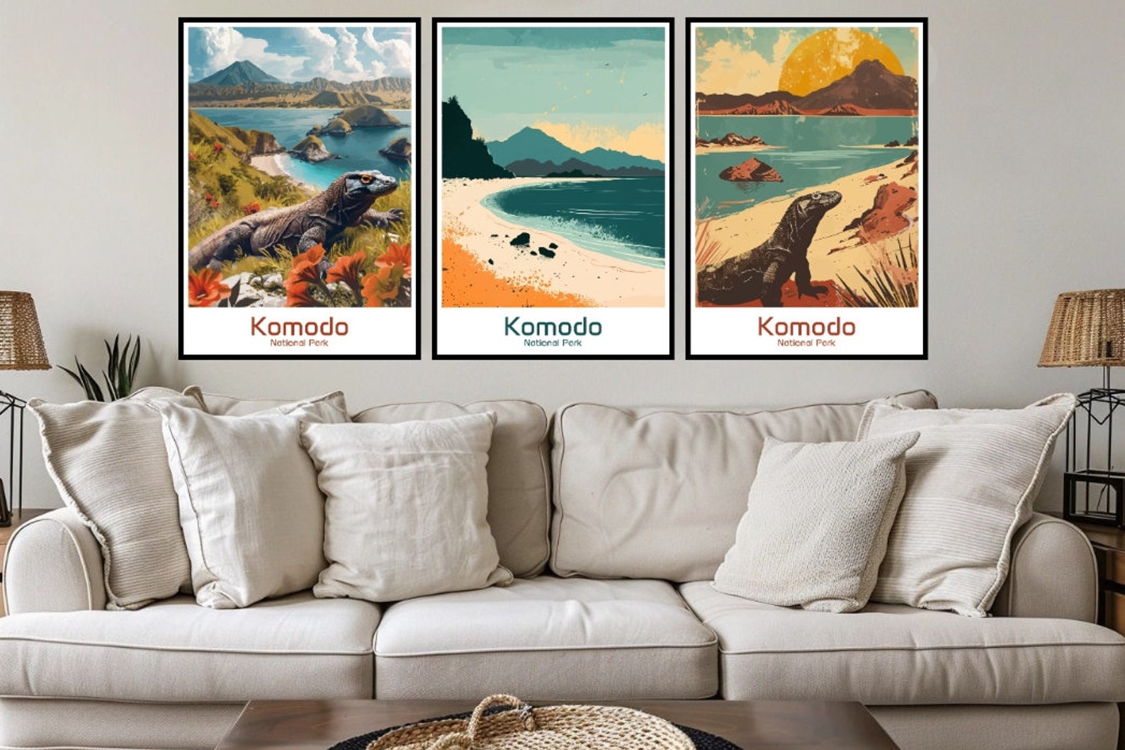 Komodo National Park Poster Travel Print Indonesia Komodo Park Wall Art ...