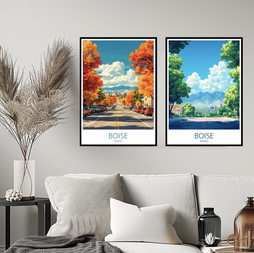 Boise Idaho Wall Poster Digital Print Boise Ada County United States ...