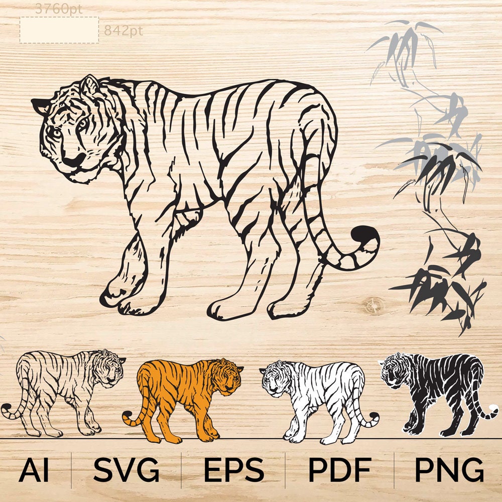 TIGER Vector: Ai, SVG, EPS, Pdf, Png - Etsy
