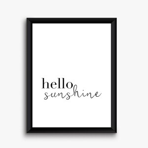 Hello Sunshine Printable Wall Art Instant Download, Summer Quotes ...