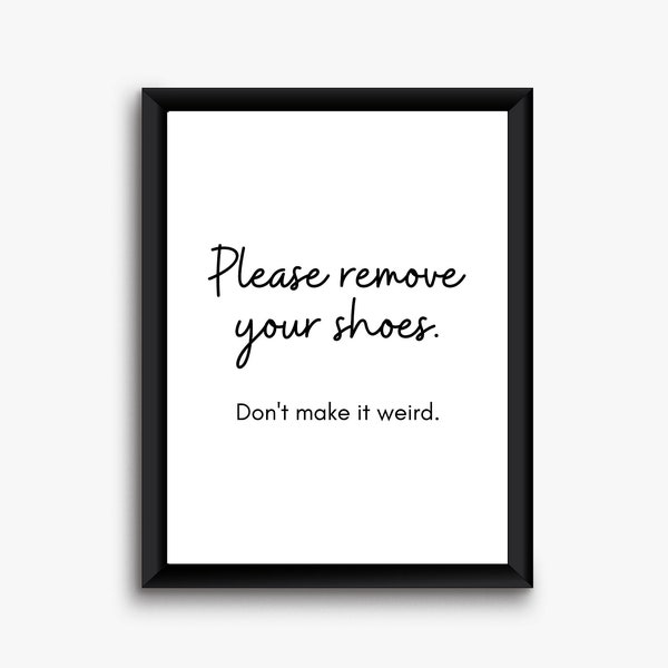 Take Shoes off Sign - Etsy