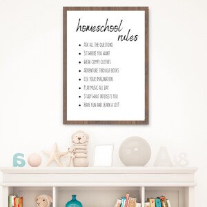 Homeschool Rules Print,homeschool Room Decor,homeschool Wall Art ...