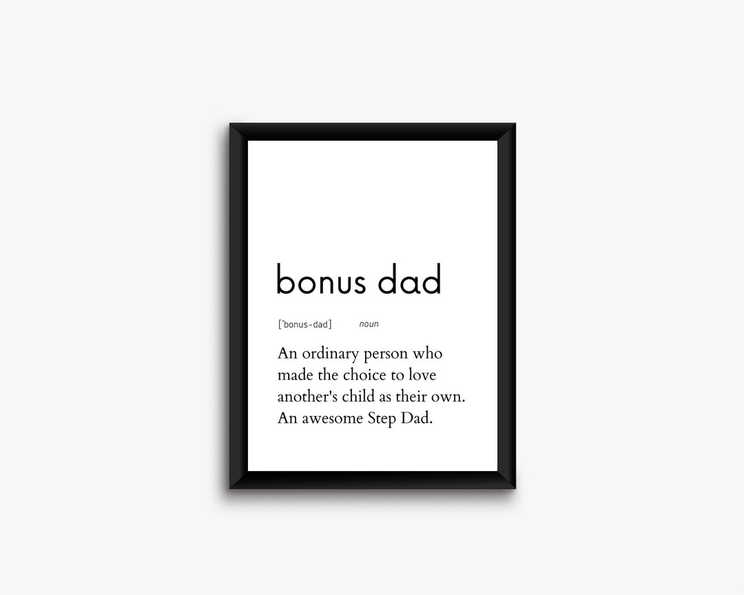 Step Dad Definition Printable Wall Art, Father's Day Sign Gift Idea ...