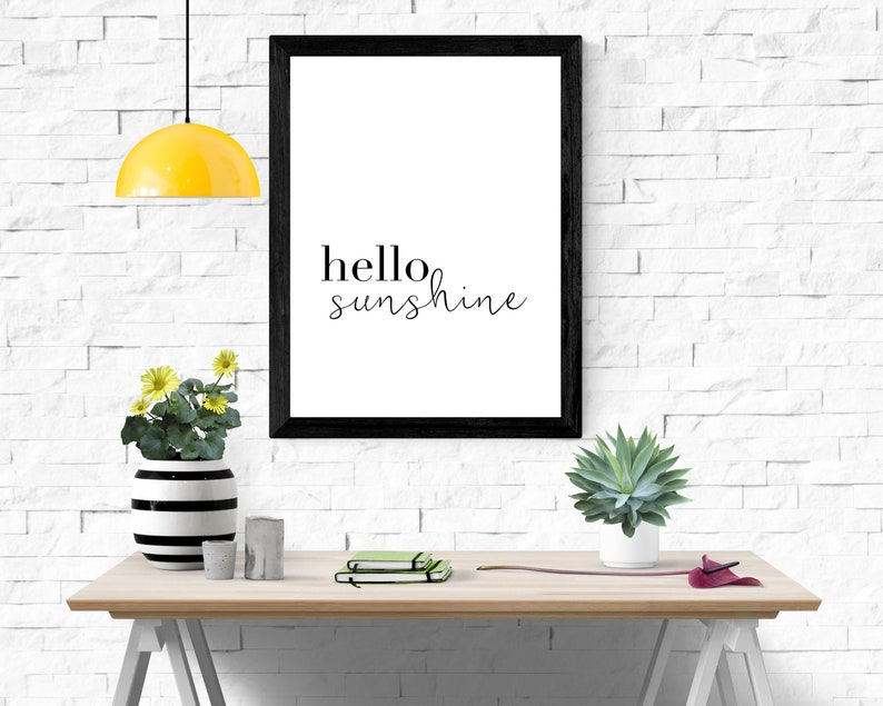 Hello Sunshine Printable Wall Art Instant Download, Summer Quotes ...