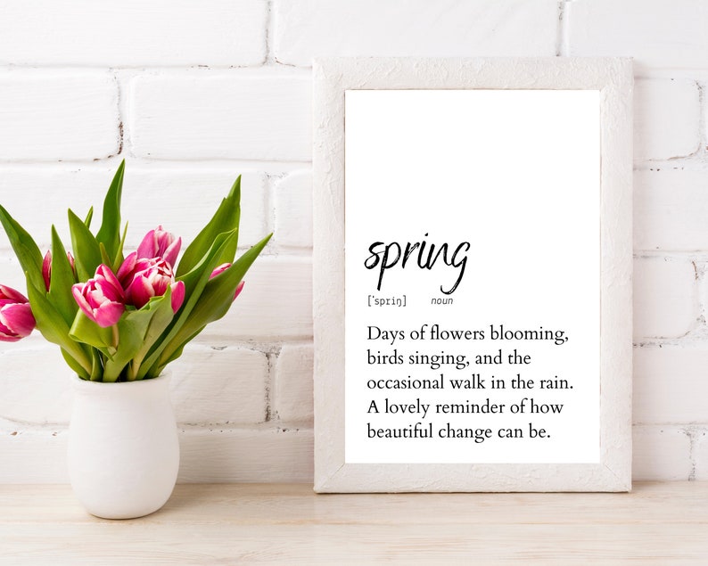Spring Definition Printable Wall Art Spring Poster Spring - Etsy