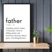 Father Definition Printable Wall Art, Father's Day Sign Gift Idea, Dad ...
