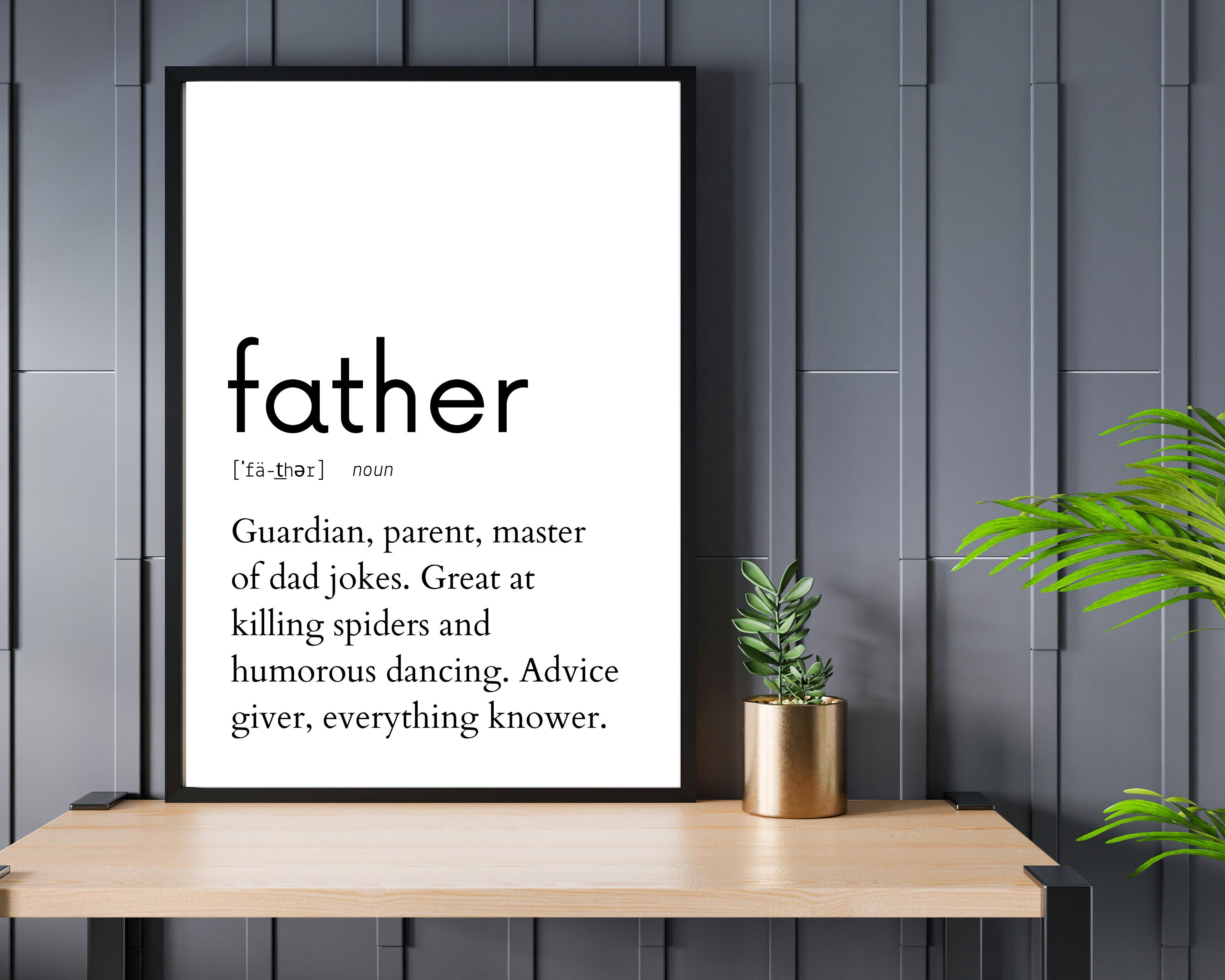 Father Definition Printable Wall Art, Father's Day Sign Gift Idea, Dad ...