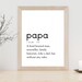 Papa Definition Printable Wall Art, Father's Day Sign Gift Idea ...