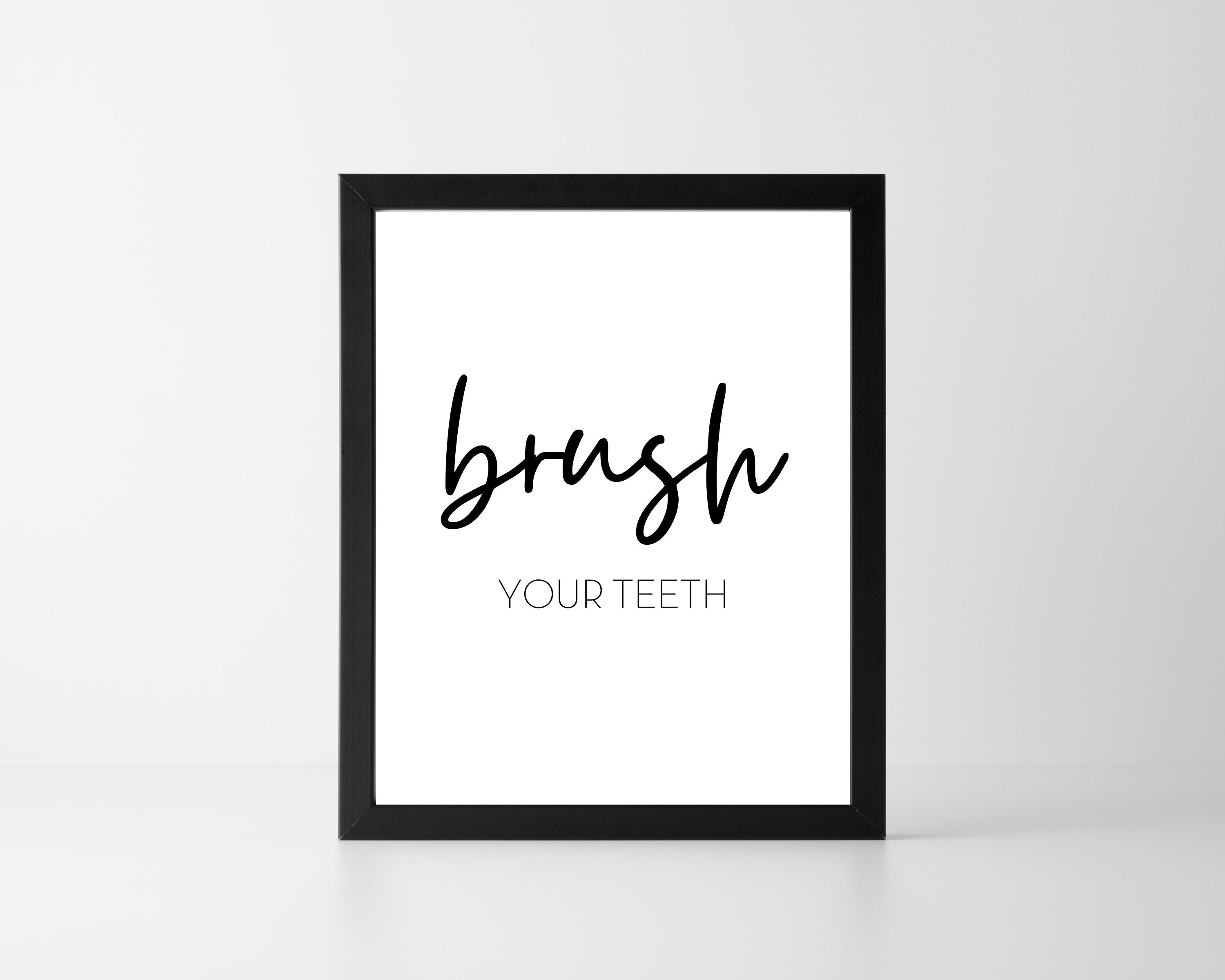 Wash Your Hands Brush Your Teeth Comb Your Hair Bathroom Sign,set of 3 ...