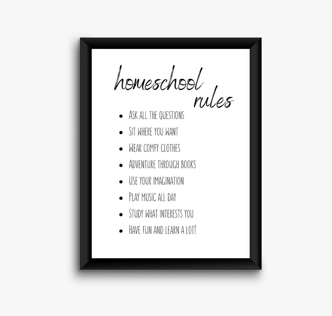 Homeschool Rules Print,homeschool Room Decor,homeschool Wall Art ...