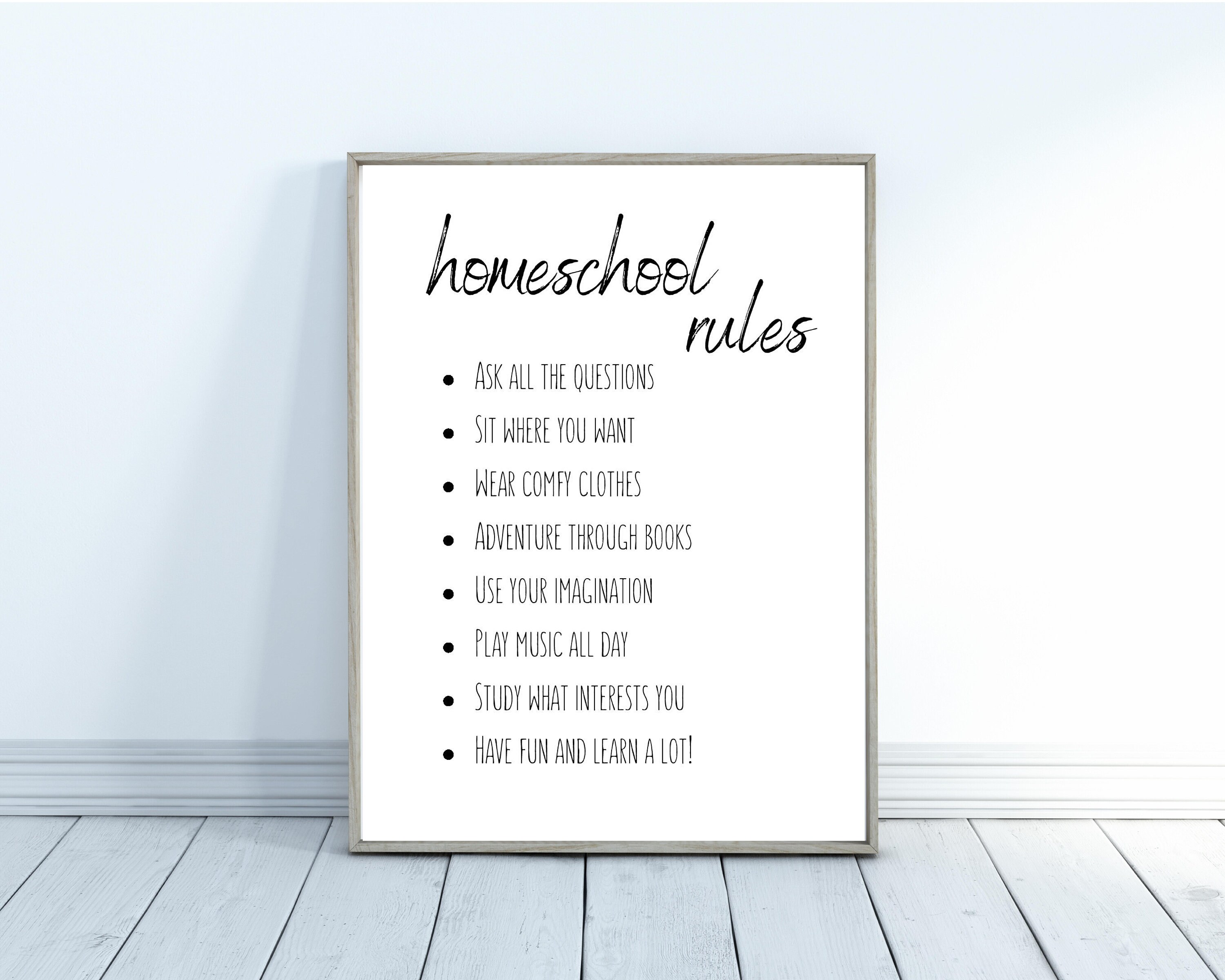 Homeschool Rules PrintHomeschool Room DecorHomeschool Wall | Etsy