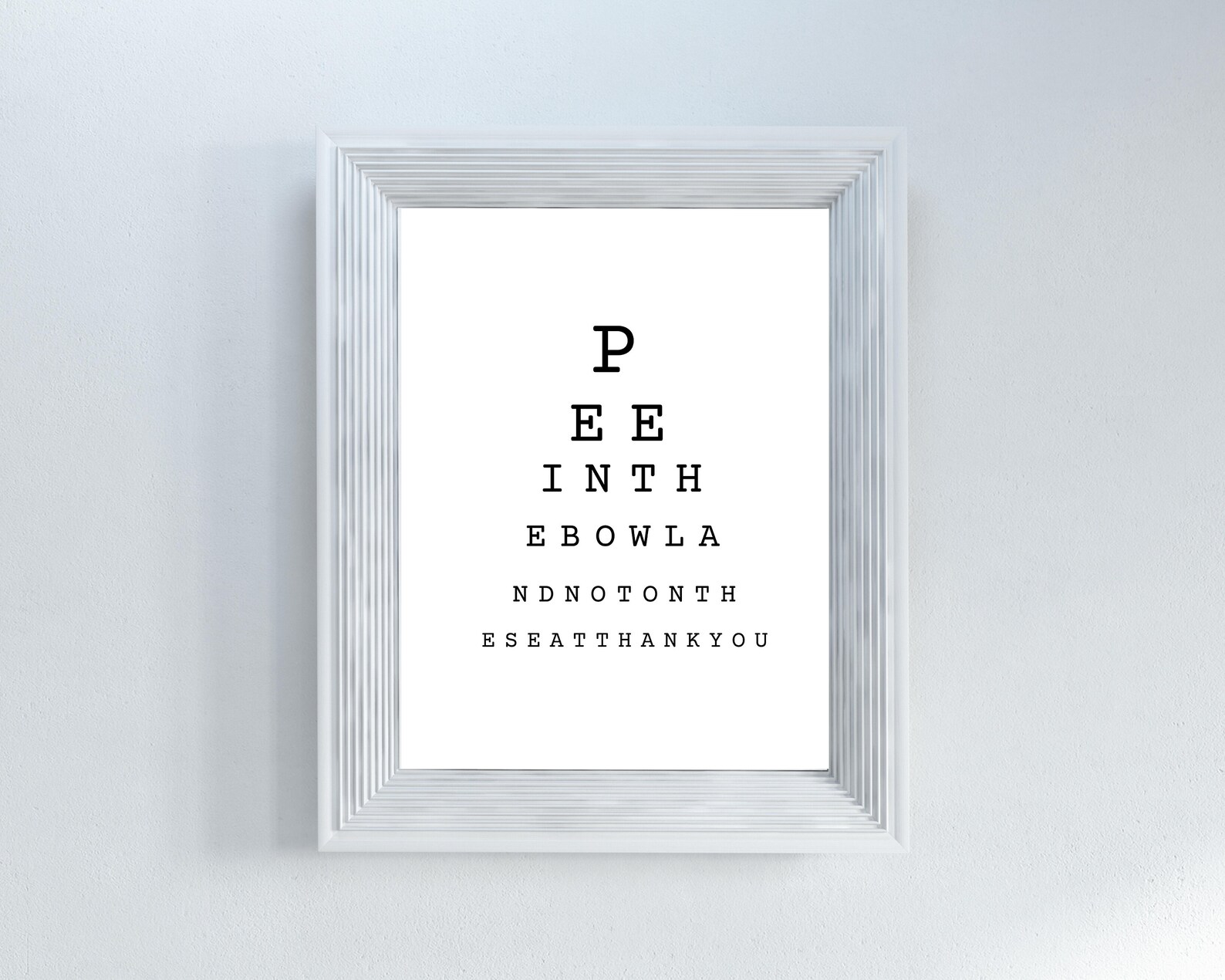 Eye Chart Pee in the Bowl Not on the Seat Powder Room Sign - Etsy Canada