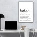 Father Definition Printable Wall Art, Father's Day Sign Gift Idea, Dad ...