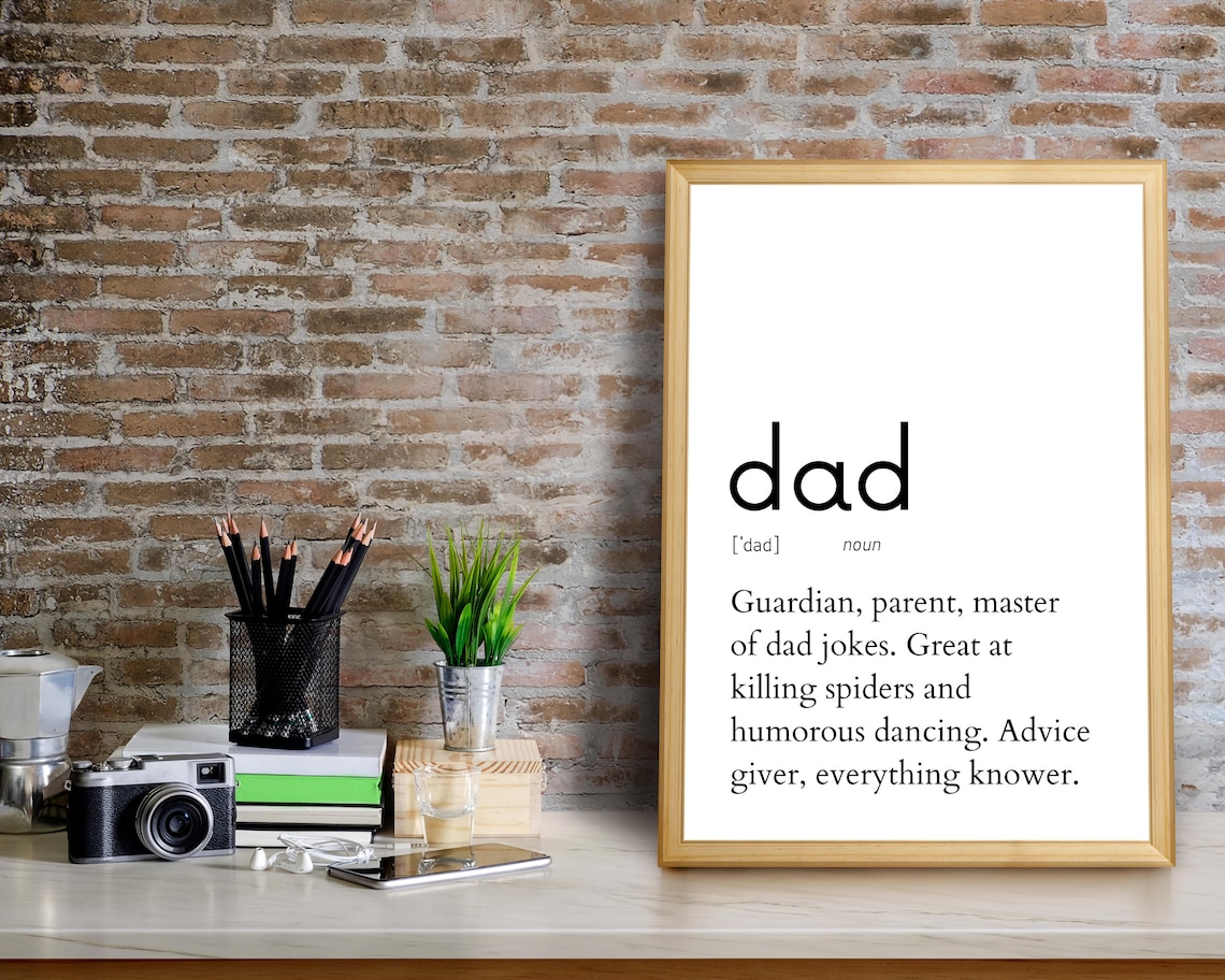 Dad Definition Printable Wall Art, Father's Day Sign Gift Idea, Father ...