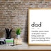 Dad Definition Printable Wall Art, Father's Day Sign Gift Idea, Father ...
