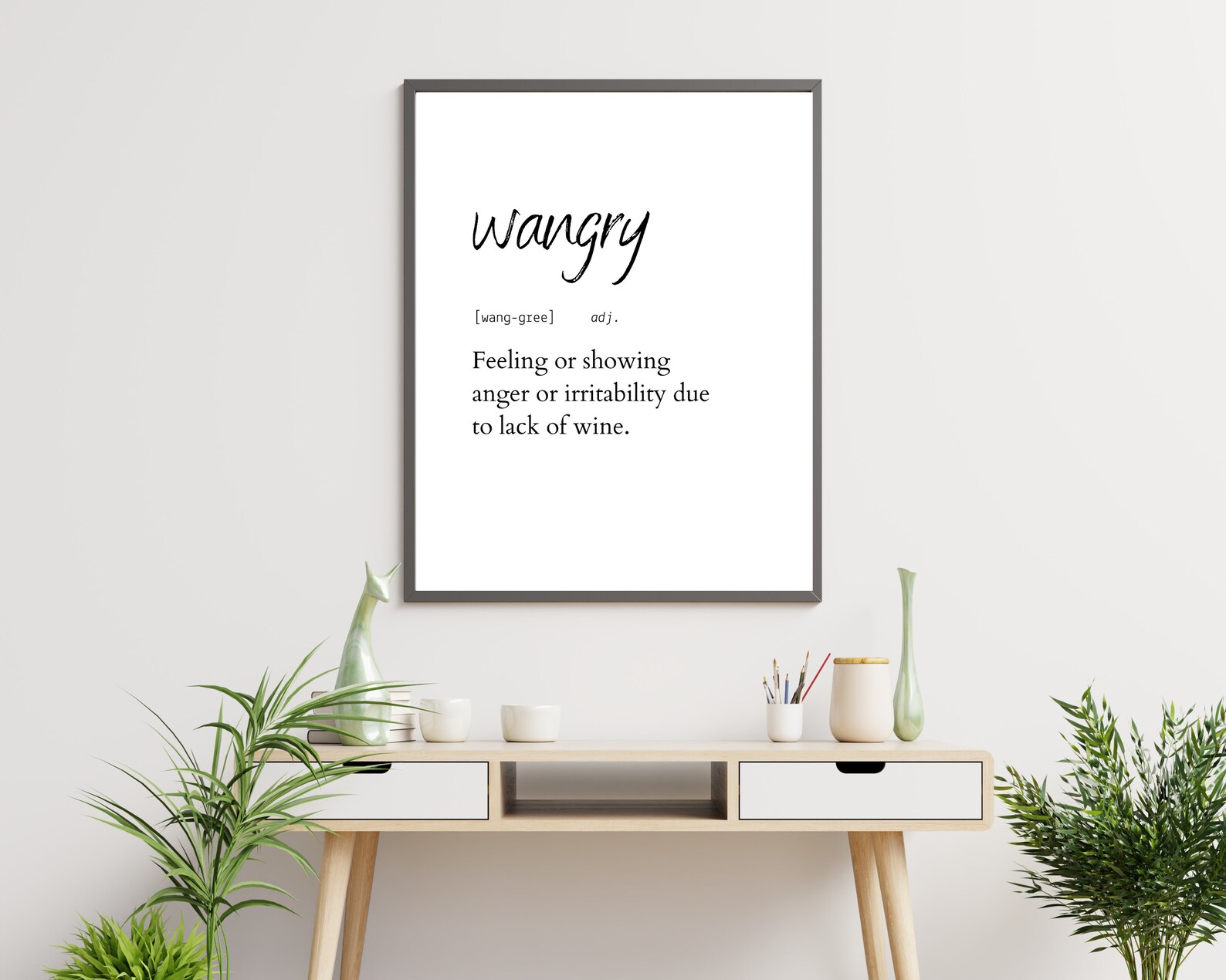 Wangry Definition,funny Wine Sign,wine Lover Print,wine Wall Art ...