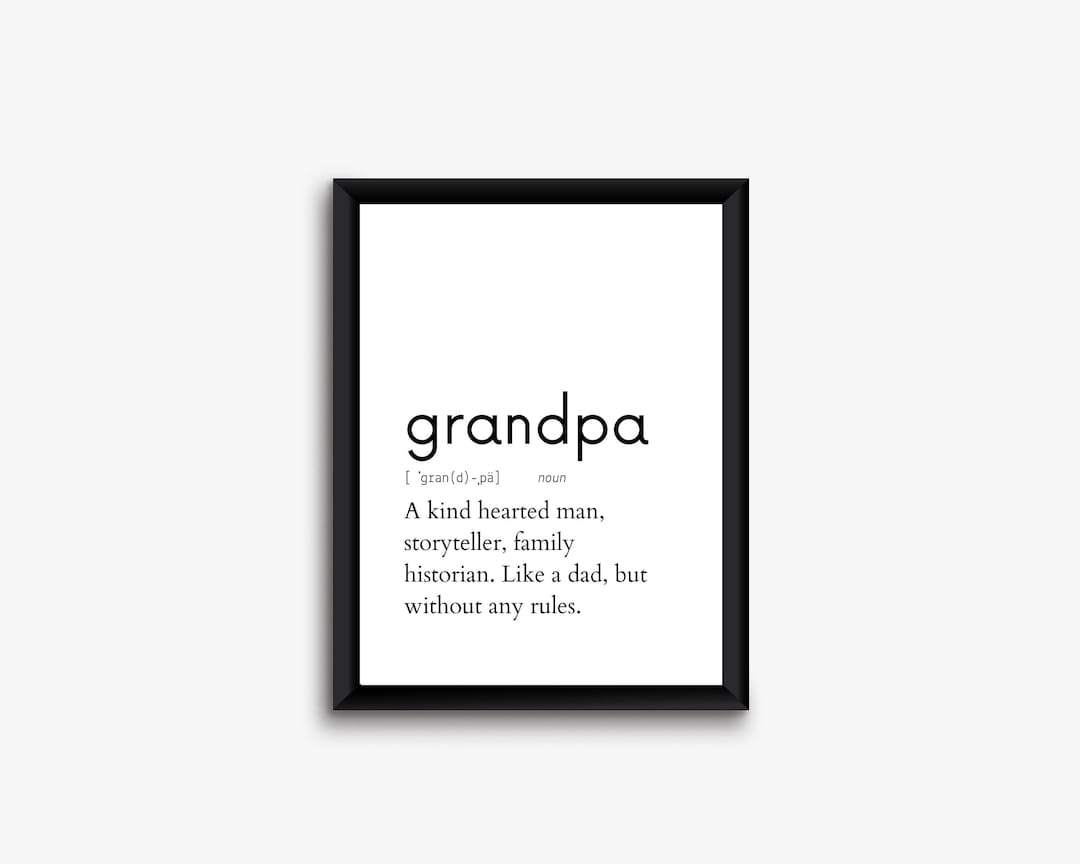 Grandpa Definition Printable Wall Art, Father's Day Sign Gift Idea ...