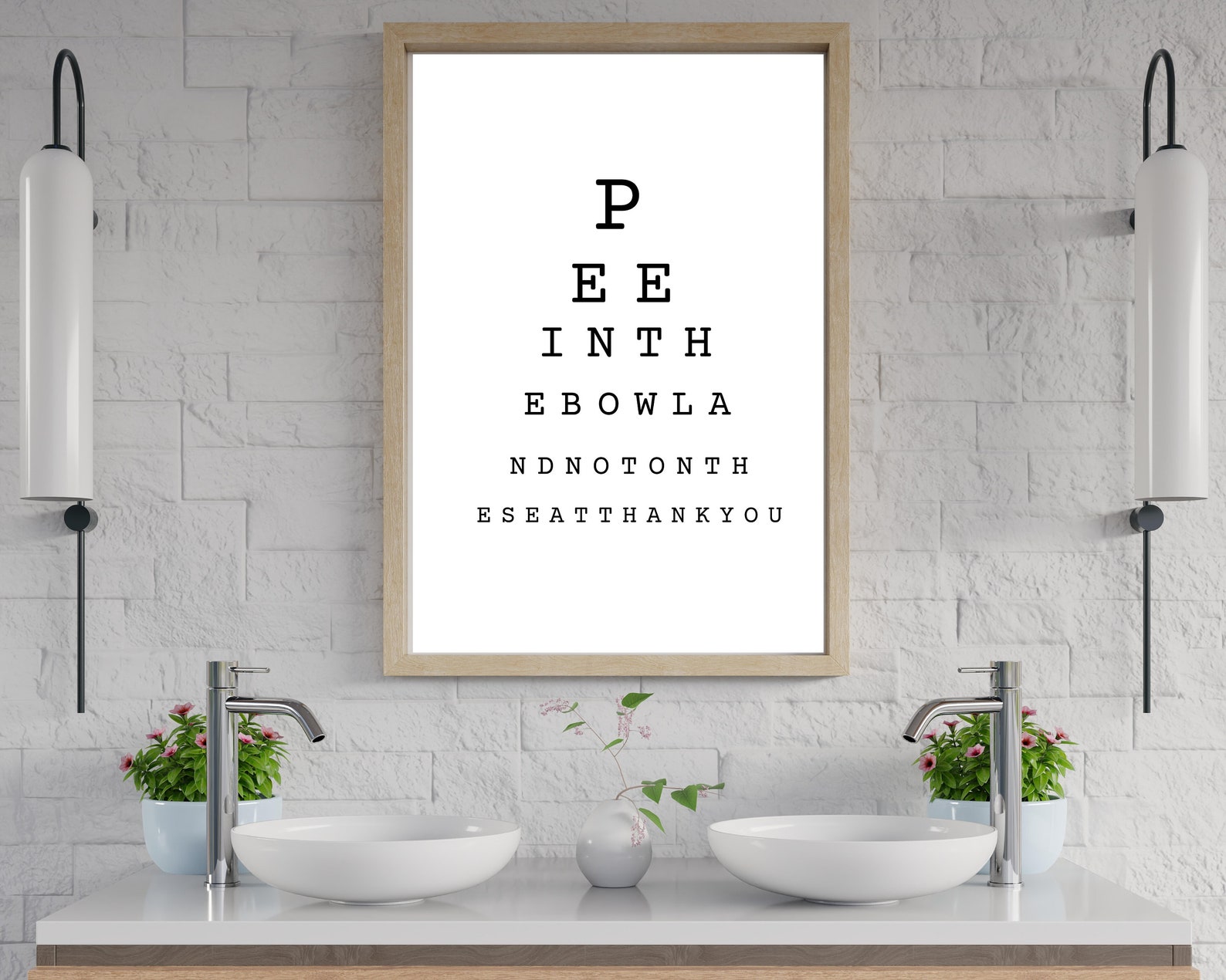 Eye Chart Pee in the Bowl Not on the Seat Powder Room Sign - Etsy Canada