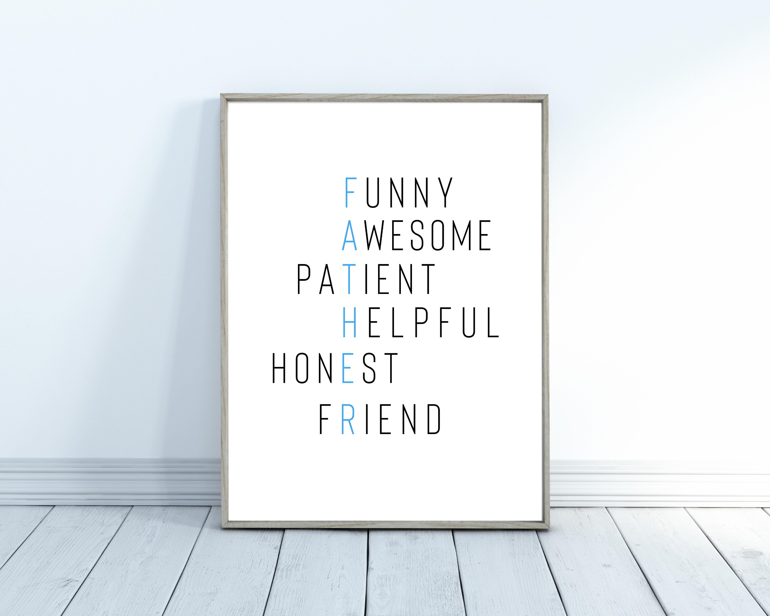 Father Acronym Printable Wall Art, Father's Day Sign Gift Idea, Dad ...