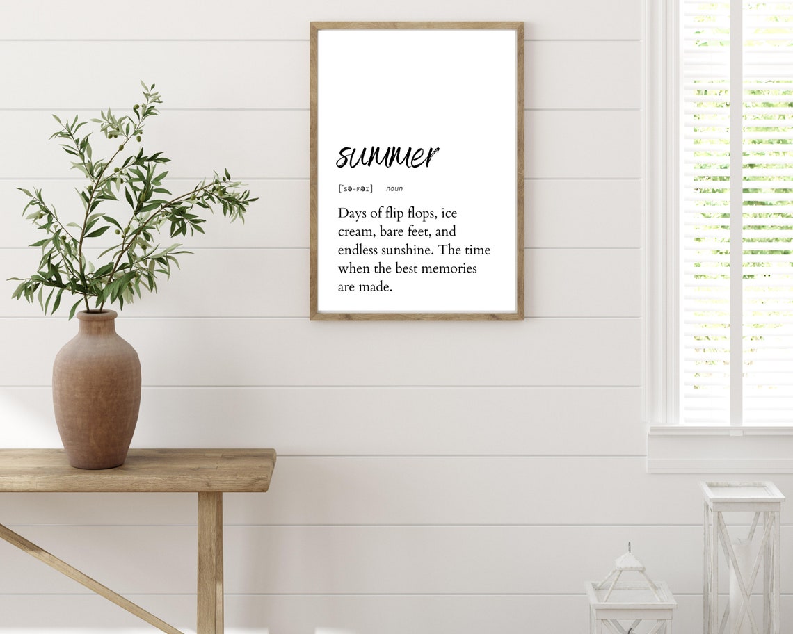 Summer Definition Printable Wall Art Summer Poster Summer | Etsy