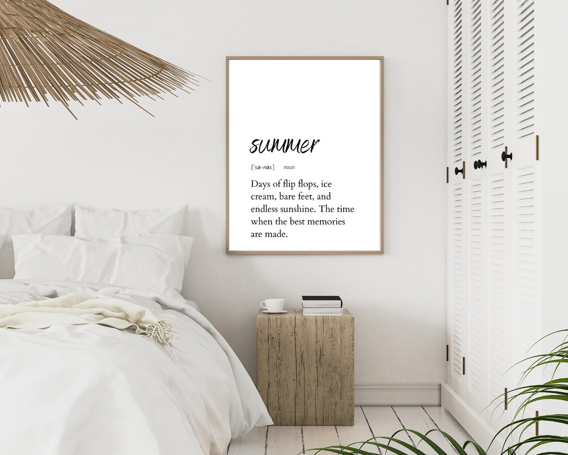 Summer Definition Printable Wall Art Summer Poster Summer | Etsy