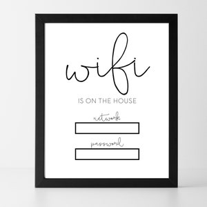 Wifi Password PRINTABLE Wall Art,instant Download Print,guest Room Art ...