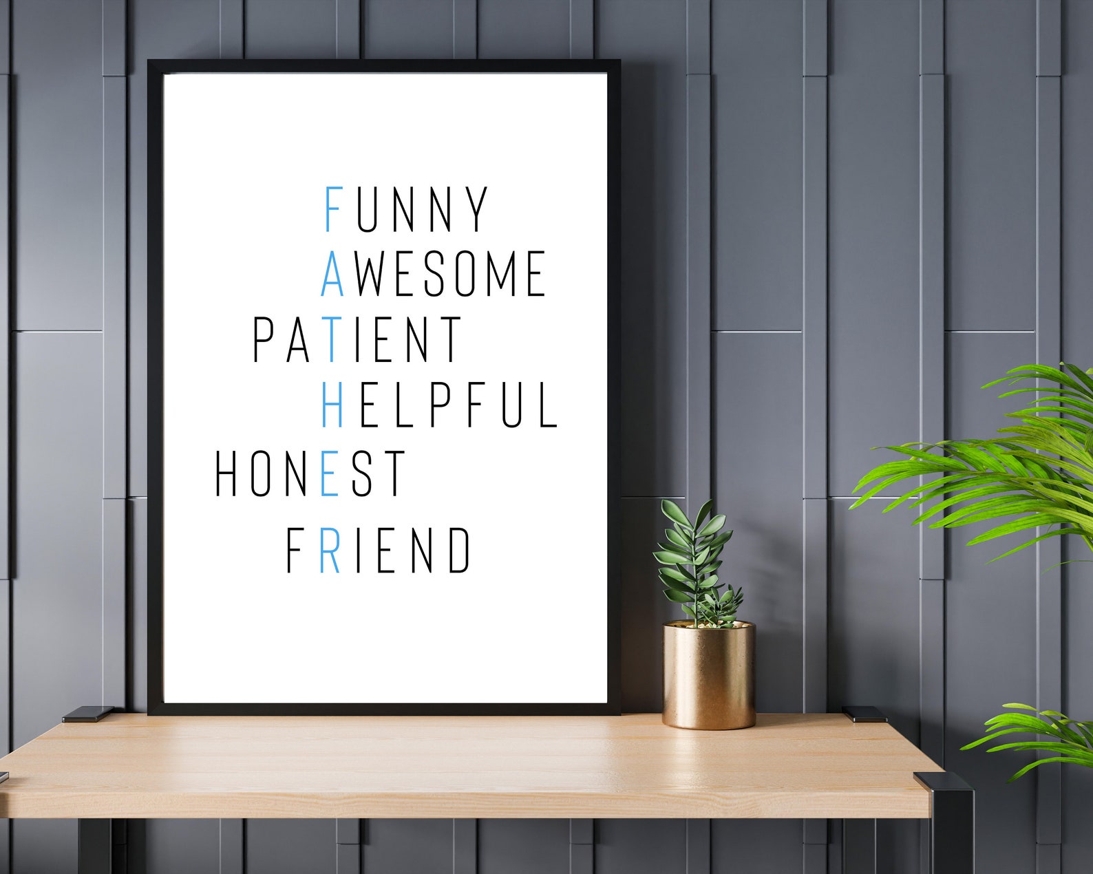 Father Acronym Printable Wall Art, Father's Day Sign Gift Idea, Dad ...