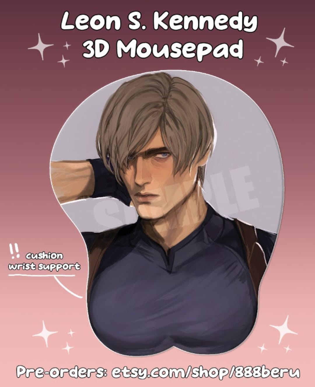 PRE ORDER Leon S. Kennedy 3D Wrist Support Mousepad - Etsy Australia
