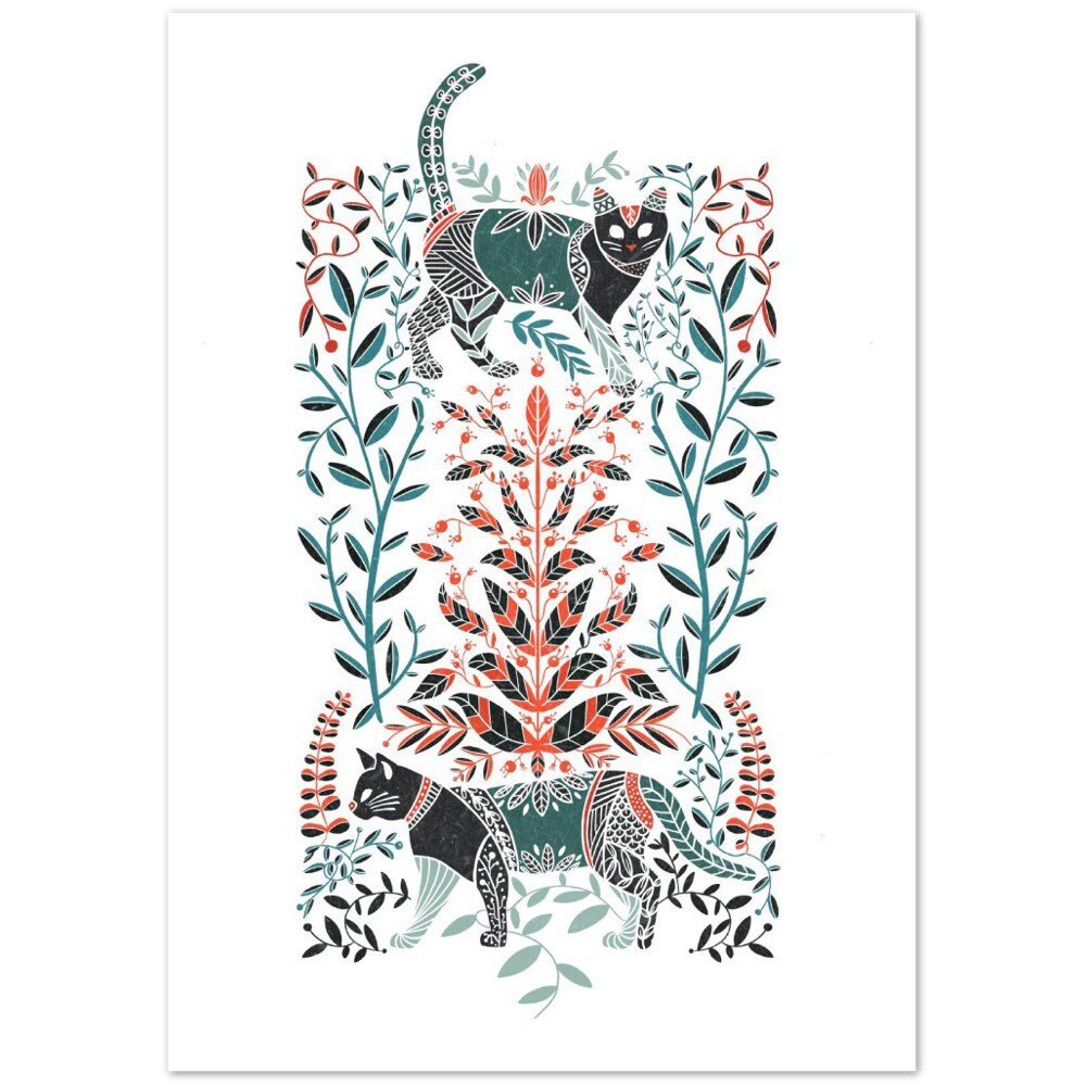 Kitten Poster, Cat Print, Cat Art Print, Silkscreen Poster, Cat Decor ...
