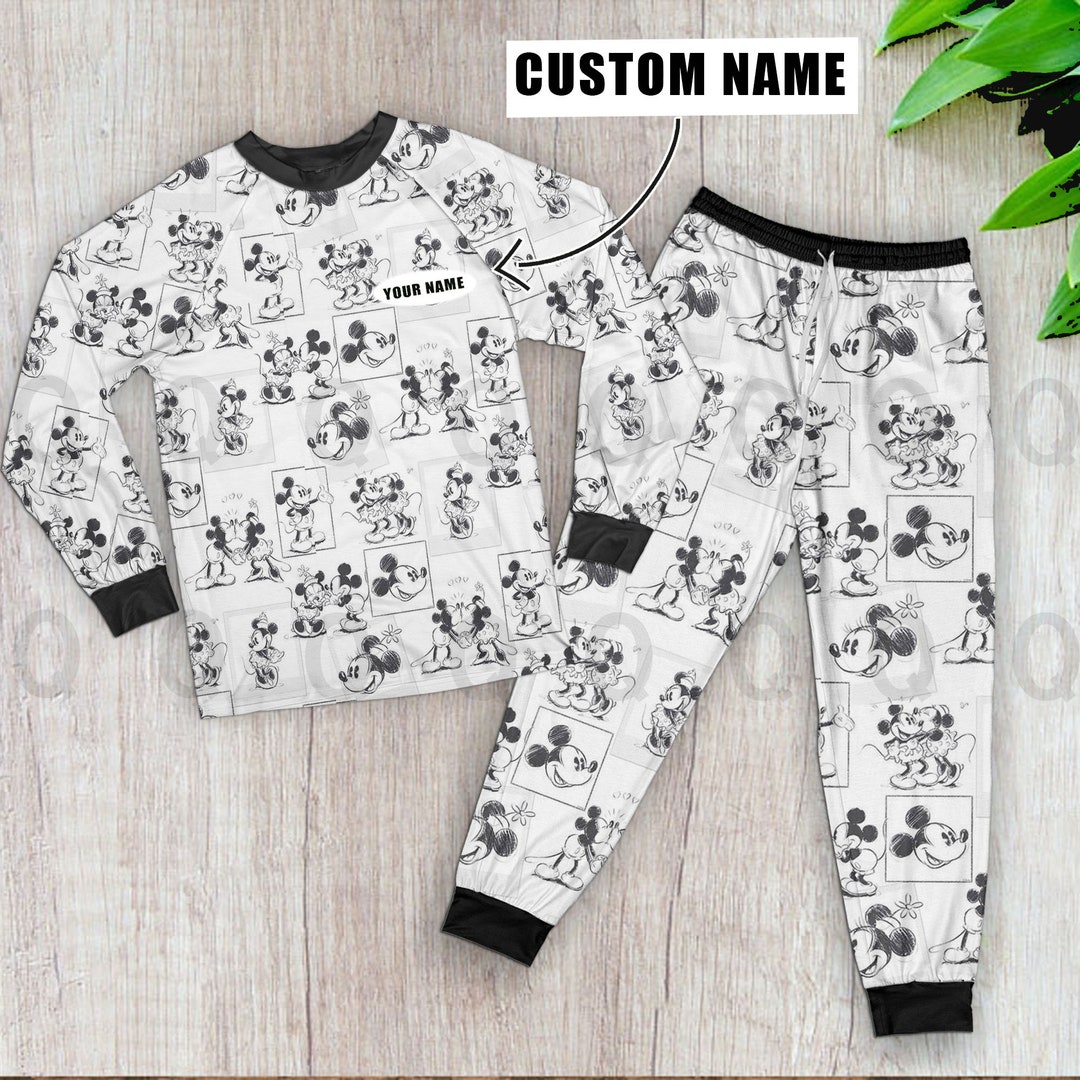 Mickey Cute Pajamas Set Mickey Pyjama Disney Pajama Adult - Etsy