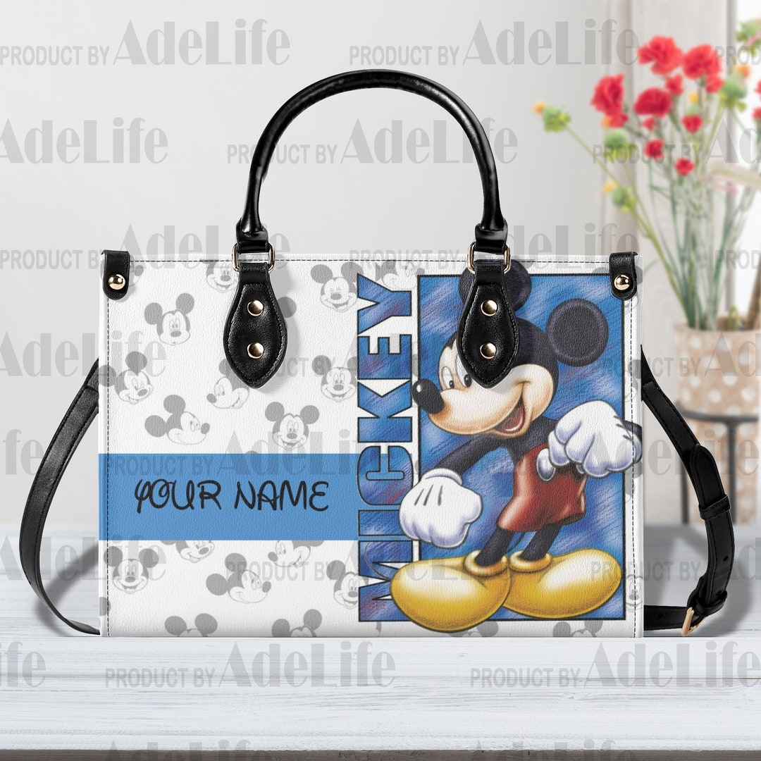 Mickey Cute Leather Handbagcustom Mickey Woman Bags - Etsy