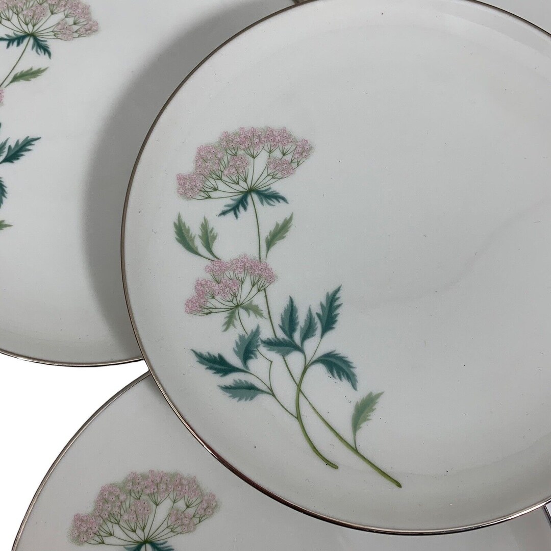 Vintage Plate Set of 6 Vogue Fine China Floral White Blue Pink 6.5 - Etsy