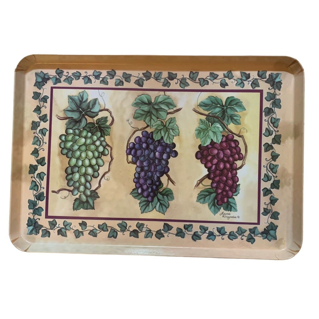 Vintage Serving Tray Melamine Melplus by R2S Grape Wine Graphics Made ...