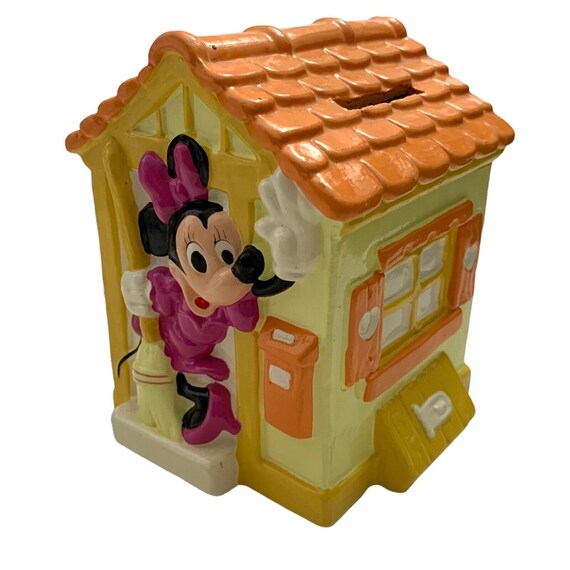 Disney Minnie Mouse Coin Bank Ceramic House Piggy Bank W/ - Etsy
