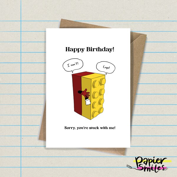 Birthday Card With Legos - Etsy UK