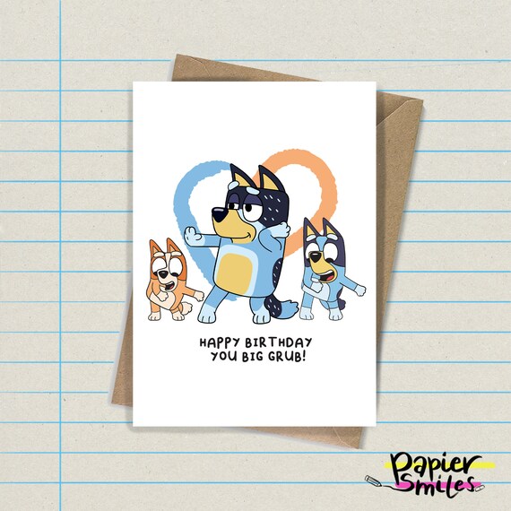 DIGITAL DOWNLOAD, Bandit Birthday Card, Dads Bluey Birthday, 54% OFF