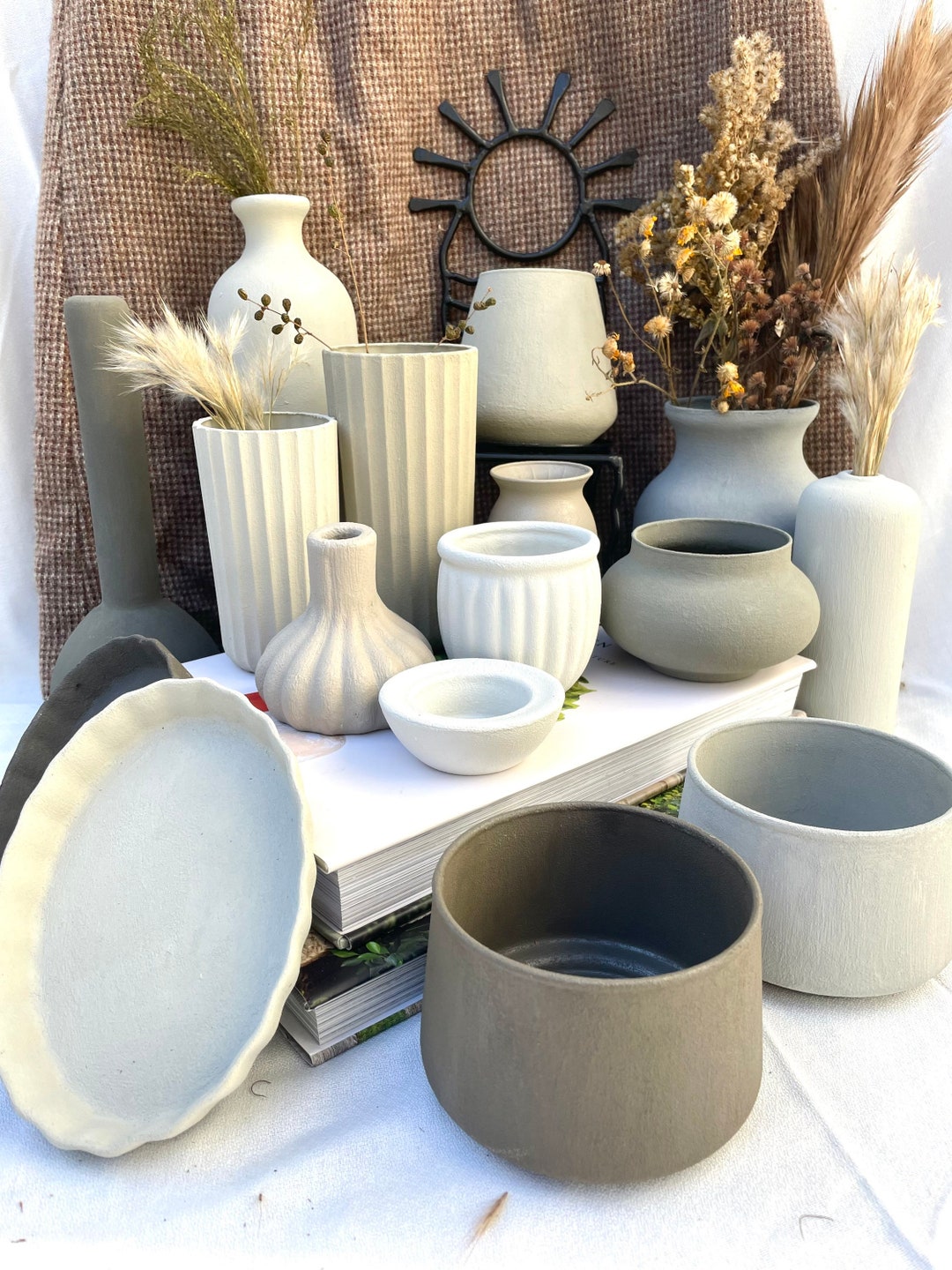 Minimalistic Neutral Vases & Shelf Decor - Etsy